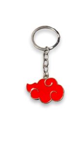 anime inspired akatsuki red cloud keychain