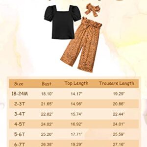 DONWEN Girls Clothes Size 7 8 Kids Clothes Girls Square Neck Short Sleeve Top + dot Wide Leg Pants Spring Summer Girls Outfit Set