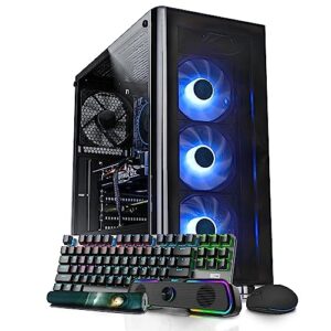 tjj neptune gaming pc desktop computer - intel core i3-12100f (beat i7-8700), nvidia gtx 1660 super 6gb, 16gb ddr4 3200, 1tb ssd, vr ready, wifi 6e, rgb keyboard & mouse & speakers, win 11 pro