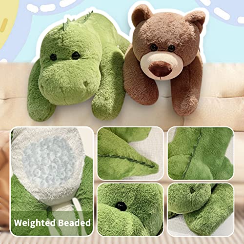 Mewkou 3.5 LB Dinosaur Weighted Stuffed Animals, 24 Inch Weighted Plush Animals Dino Plush Throw Pillow, Super Soft Cartoon Hugging Toy Gifts for Bedding