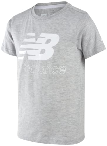 New Balance Boys' Active Shorts Set - 2 Piece Performance Short Sleeve T-Shirt and Fleece Sweat Shorts (Size: 8-12), Size 10, Grey