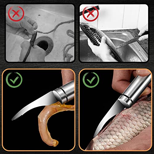 2Pcs New 5 in 1 Multifunctional Shrimp Line Fish Maw Knife,Stainless Steel Quickly Shrimp Deveiner Tool,Fish Scale Remover,Duck Intestine Cleaner,Effortless Kitchen Tools