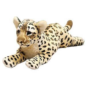 gisqis cheetah stuffed animal, 19" leopard stuffed animal cheetah stuffy leopard plush toys cute safari realistic stuffed animals jaguar plush children's day birthday gift for girls boys