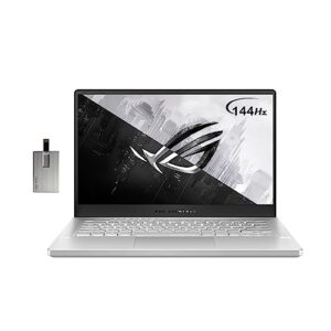 asus 2022 rog zephyrus g14 14/'' fhd 144hz gaming laptop, amd ryzen 7-5800hs, 16gb ram, 1tb pcie ssd, backlit keyboard, nvidia geforce rtx 3060 6g graphics, win 11 pro, white, 32gb usb card