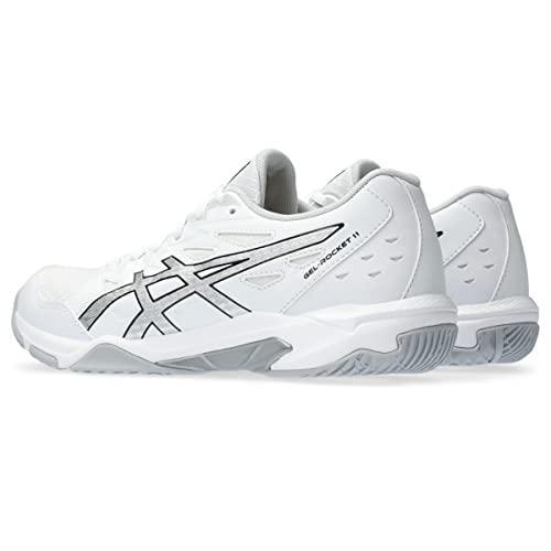 ASICS Women's Gel-Rocket 11 Volleyball Shoes, 7.5, White/Pure Silver