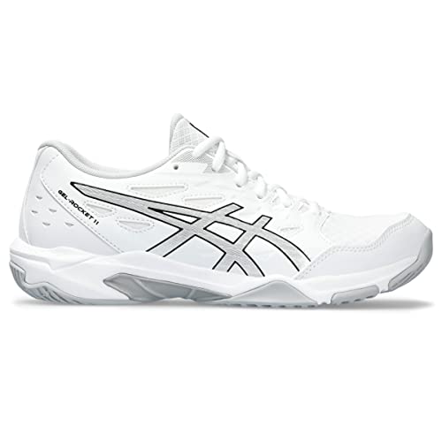 ASICS Women's Gel-Rocket 11 Volleyball Shoes, 7.5, White/Pure Silver