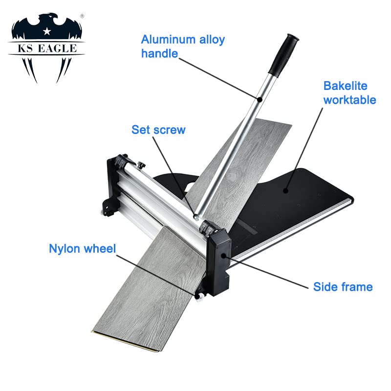 KS EAGLE KC460L 18'' Pro Laminate Floor Cutter for LVP, WPC, LVT, SPC, VCT, PVC and Rigid Core Vinyl Plank Included Honing Stone