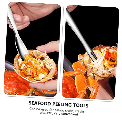 Anneome 3 Pcs Stainless Steel Crab Needle Lobster Crackers Stainless Steel Peeler Seafood Tools Shellfish Forks Shell Picks Crayfish Peelers Stainless Steel Crab Sheller Novel Crab Sheller