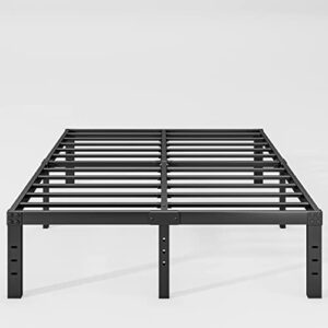 sementa king-bed-frames 16 inch high heavy duty-platform-mattress-foundation - no box spring needed,storage underneath,easy assembly,noise free,black