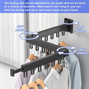 RAINBEAN Drying Rack Clothing Wall Mounted, Clothes Drying Rack, Retractable Clothesline Indoor, Laundry Room Organization, Space-Saver, Collapsible Clothes Hanging Rack