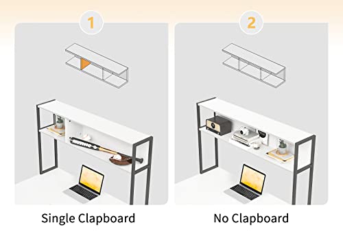 BANTI L-Shaped Desk with Hutch, 60" Corner Computer Desk, Home Office Gaming Table with Storage Shelves, Space-Saving, White