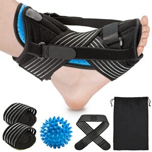 elrisme plantar fasciitis night splint, 3-in-1 relief set, night and day