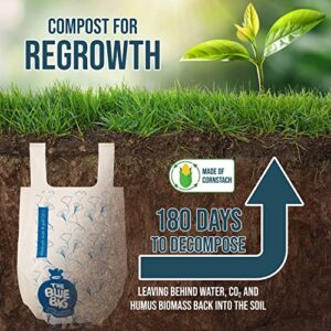 8 Gallon Compostable Trash Bags (2x Thickness @1.38mil, 50 Pack) - Plant Based Compostable Trash Bags 8 Gallon - w/Twistable Handles for Easy Tie Up