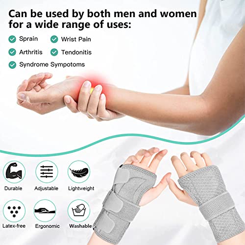 Cinlitek Wrist Brace Carpal Tunnel Pain Relief,Support Removable Metal Splint, Night Sleep Splint Wrist Brace Support,Adjustable Wrist Support Splint for Tendonitis, Arthritis, Sprains,Wrist Pain,Sport Injuries-Left Wrist Brace(M)