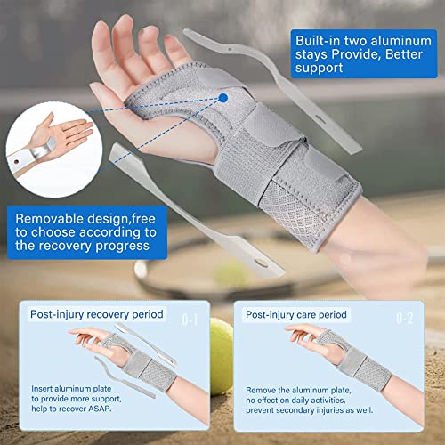 Cinlitek Wrist Brace Carpal Tunnel Pain Relief,Support Removable Metal Splint, Night Sleep Splint Wrist Brace Support,Adjustable Wrist Support Splint for Tendonitis, Arthritis, Sprains,Wrist Pain,Sport Injuries-Left Wrist Brace(M)