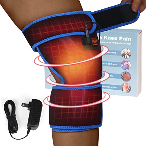 Heating Pad for Knee, Heated Knee Wrap for Men Women, Pain Relief Pad for Knee, Shoulder, Elbow, Knee Replacement Surgery, Arthritis, Meniscus Tear, and ACL, Auto-Off, Heating Knee Pad with AC Adapter