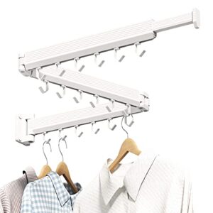 laundry rack wall mounted,clothes drying rack,drying rack clothing,clothes rack,laundry hanger rack,laundry drying rack,drying rack wall mounted,retractable ,collapsible,white color（j-type hooks）