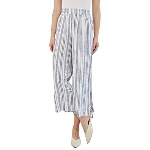 asoran linen pants for women, wide leg elastic flowy pants with side slit, women’s casual loose high waist pants