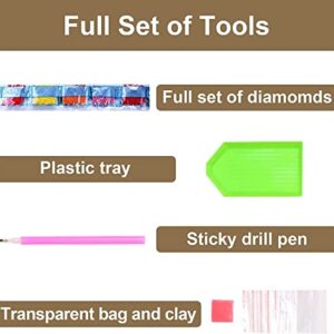 YWKJDDM 5D Diamond Painting Kits for Adults, DIY Diamond Art Kits Full Drill Painting Rhinestone Embroidery Pictures Cross Stitch Arts Crafts for Beginner Home Wall Decor 12x16 Inches(Cherry Tree)