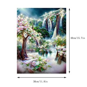 YWKJDDM 5D Diamond Painting Kits for Adults, DIY Diamond Art Kits Full Drill Painting Rhinestone Embroidery Pictures Cross Stitch Arts Crafts for Beginner Home Wall Decor 12x16 Inches(Cherry Tree)