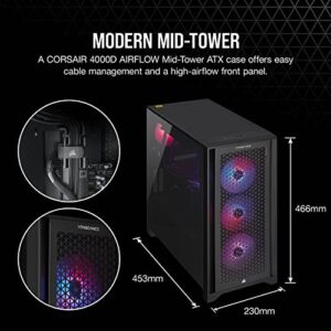 Corsair Vengeance i7400 Series Gaming PC - Liquid Cooled Intel® Core™ i7 13700K CPU - NVIDIA® GeForce RTX™ 4070 Ti Graphics - 32GB Vengeance RGB DDR5 Memory,Black