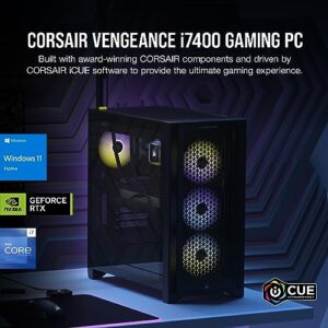 Corsair Vengeance i7400 Series Gaming PC - Liquid Cooled Intel® Core™ i7 13700K CPU - NVIDIA® GeForce RTX™ 4070 Ti Graphics - 32GB Vengeance RGB DDR5 Memory,Black