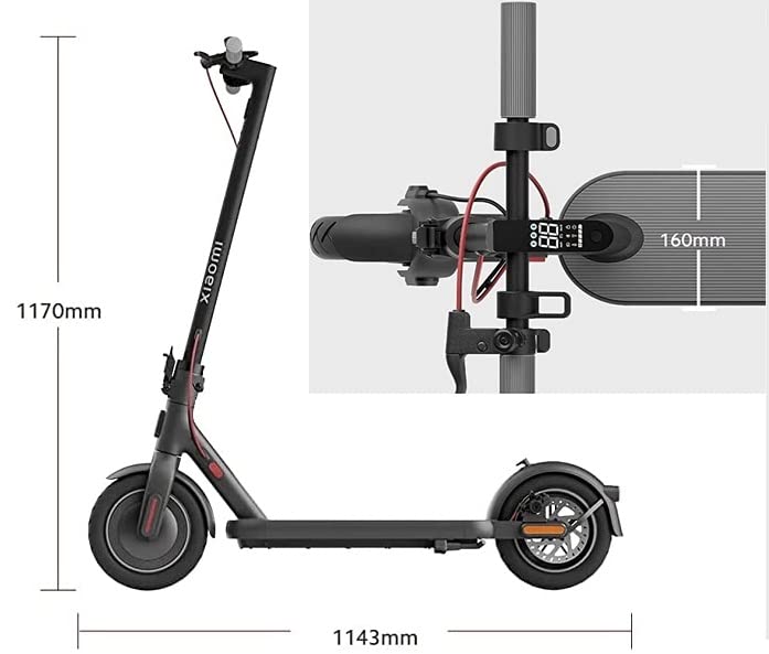 Xiaomi MI Electric Kick Scooter 4, 600W Motor, 18 Miles Long Range & 15.6mph, 10" Tubeless Tires, Dual Brakes, Commuting Electric Scooter for Adults & Teens