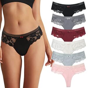 levao cotton thongs underwear for women breathable thongs t back women no show thongs panties pack medium