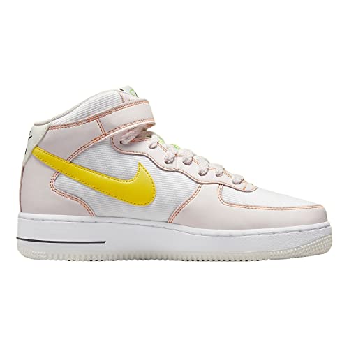 Nike Women's Air Force 1 '07 Mid Shoes, White/Opti Yellow-pearl Pink, 6.5