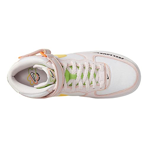 Nike Women's Air Force 1 '07 Mid Shoes, White/Opti Yellow-pearl Pink, 6.5