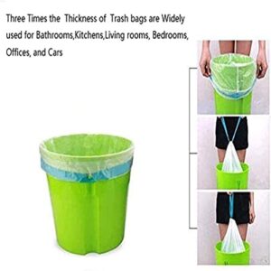 1.5 Gallon Trash Bags With Drawstring, 100 Pcs Trash Can Liners Black, Blue Strap Bathroom Garbage Bags Tighten Quickly Pack Garbage, Quick Cinch of the Drawstring, lasting value