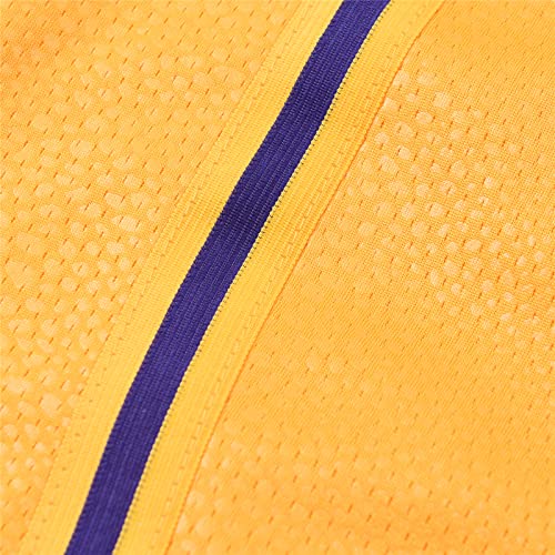 DITOGQAR Basketball Shorts for Men,Mens Retro Shorts Workout Gym 90s Fans 8/24 Black Mesh Quick Dry Basketball Athleic Shorts Yellow 24 Size L