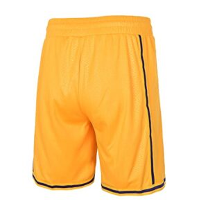 DITOGQAR Basketball Shorts for Men,Mens Retro Shorts Workout Gym 90s Fans 8/24 Black Mesh Quick Dry Basketball Athleic Shorts Yellow 24 Size L