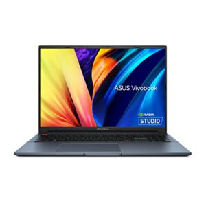 asus vivobook pro 16 laptop, 16” display, intel core i9-13900h cpu, nvidia® geforce® rtx™ 4060 gpu, 16gb ram, 512gb ssd, windows 11 home, quiet blue, k6602vv-ds94