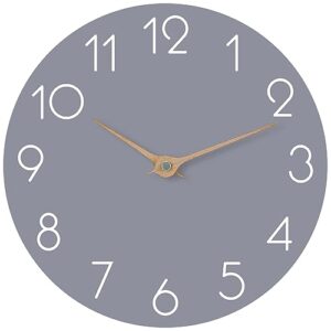 cicininc wall clock - grey wall clocks battery operated, modern silent wall clocks non-ticking - small decorative clock for bedroom kitchen bathroom office living room (10" gray)