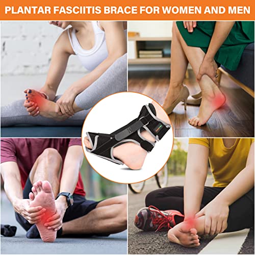 HOOMTREE Plantar Fasciitis Night Splint,Adjustable Foot Orthotic Brace,Foot Brace with Support Plate,Day&Night Foot Drop Brace Support for Plantar Fasciitis Achilles Tendonitis Heel Spurs Pain Relief