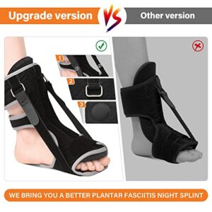 HOOMTREE Plantar Fasciitis Night Splint,Adjustable Foot Orthotic Brace,Foot Brace with Support Plate,Day&Night Foot Drop Brace Support for Plantar Fasciitis Achilles Tendonitis Heel Spurs Pain Relief