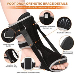 HOOMTREE Plantar Fasciitis Night Splint,Adjustable Foot Orthotic Brace,Foot Brace with Support Plate,Day&Night Foot Drop Brace Support for Plantar Fasciitis Achilles Tendonitis Heel Spurs Pain Relief