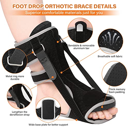 HOOMTREE Plantar Fasciitis Night Splint,Adjustable Foot Orthotic Brace,Foot Brace with Support Plate,Day&Night Foot Drop Brace Support for Plantar Fasciitis Achilles Tendonitis Heel Spurs Pain Relief