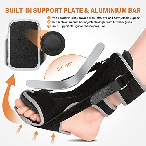 HOOMTREE Plantar Fasciitis Night Splint,Adjustable Foot Orthotic Brace,Foot Brace with Support Plate,Day&Night Foot Drop Brace Support for Plantar Fasciitis Achilles Tendonitis Heel Spurs Pain Relief