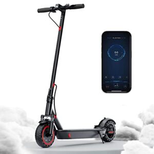 aovowheel es7 electric scooter - upgrade dual suspension, up to 20 miles long-range, 19 mph top speed, portable folding commuting scooter for adults, double braking system and app