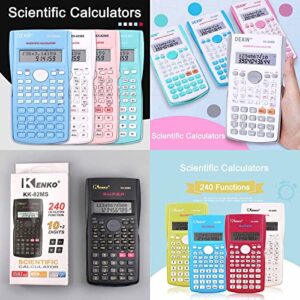 Scientific Calculators for Students, Scientific Calculator 240 Functions 2 Line 10+2 Digits, Scientific Calculators Desktop, Desk Math Calculator for School (Pink and White)