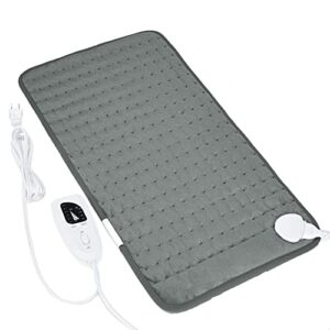 heating pad for back pain relief, electric heating pads for cramps/neck/waist/shoulder with 6 heat settings 4 timers and auto-off,moist & dry heat option(24"x12",dark gray)