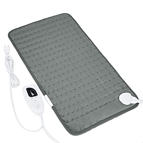 Heating Pad for Back Pain Relief, Electric Heating Pads for Cramps/Neck/Waist/Shoulder with 6 Heat Settings 4 Timers and Auto-Off,Moist & Dry Heat Option(24"x12",Dark Gray)