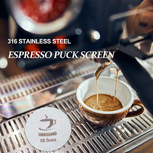 2 Packs 53.5 Puck Screen with Stand - Metal Espresso Coffee Filter, Reusable Puck Screen Replacement, Perfect Espresso Distribution Tool Compatible with Espresso Machine 54mm Portafilter Basket