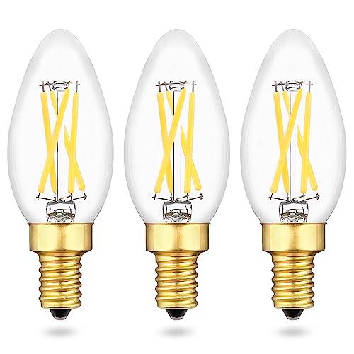 B11 E12 LED Candelabra Bulbs 40W Equivalent, Dimmable LED Candle Light Bulbs, 4Watt 4000K Natural White, 3-Pack