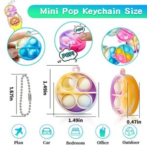 ONKULL® Pop Keychain Fidget Toys , 30 Pcs Pop Keychain Fidget Toys It for Kids Party Favors Mini Fidgets Packs Sensory Stress Relief Popper Toys Party Gift for Boys Girls Adults