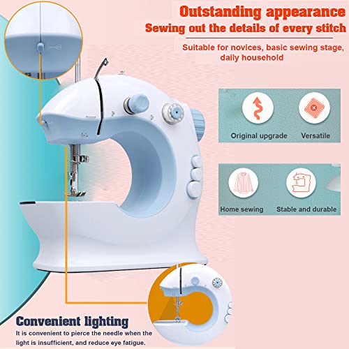 Mini Sewing Machine for Beginners and Kids 2 Speeds Double Thread With Needle and Thread Set, Upgraded Household Portable Multifunctional Adjustable Stitches Machine