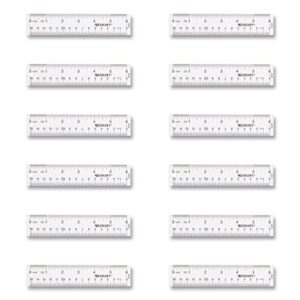 westcott clear flexible acrylic ruler, standard/metric, 6" (15 cm) long, clear, 12/box