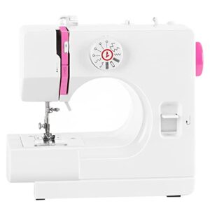 sewing machine for beginners mini portable sewing machine with 12 built-in stitches heavy duty handheld electric sewing machine for kids, adjustable speed & great for beginners, pink